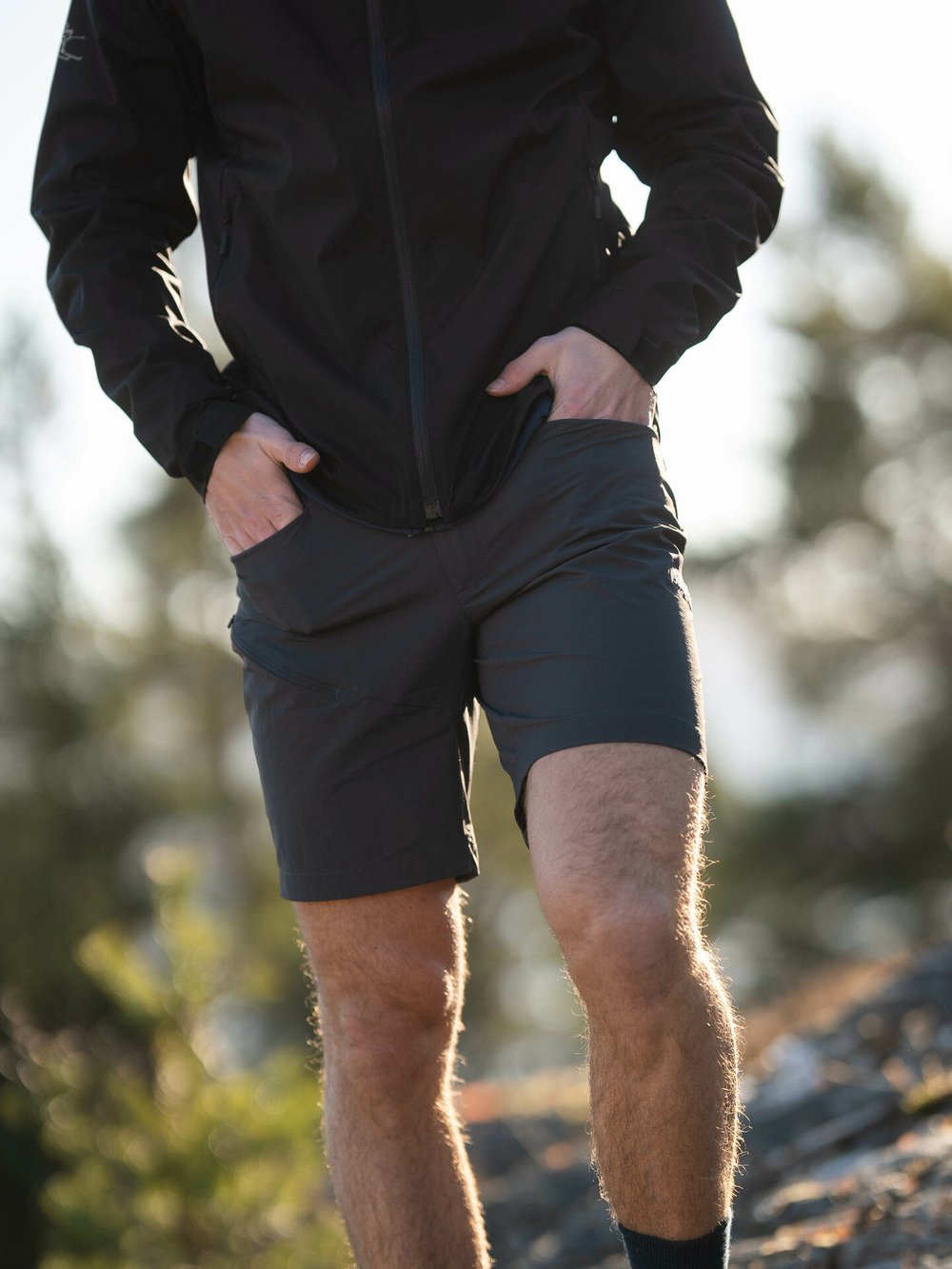 Bergans Vandre Light Softshell Shorts Men - Sort | Getinspired.no