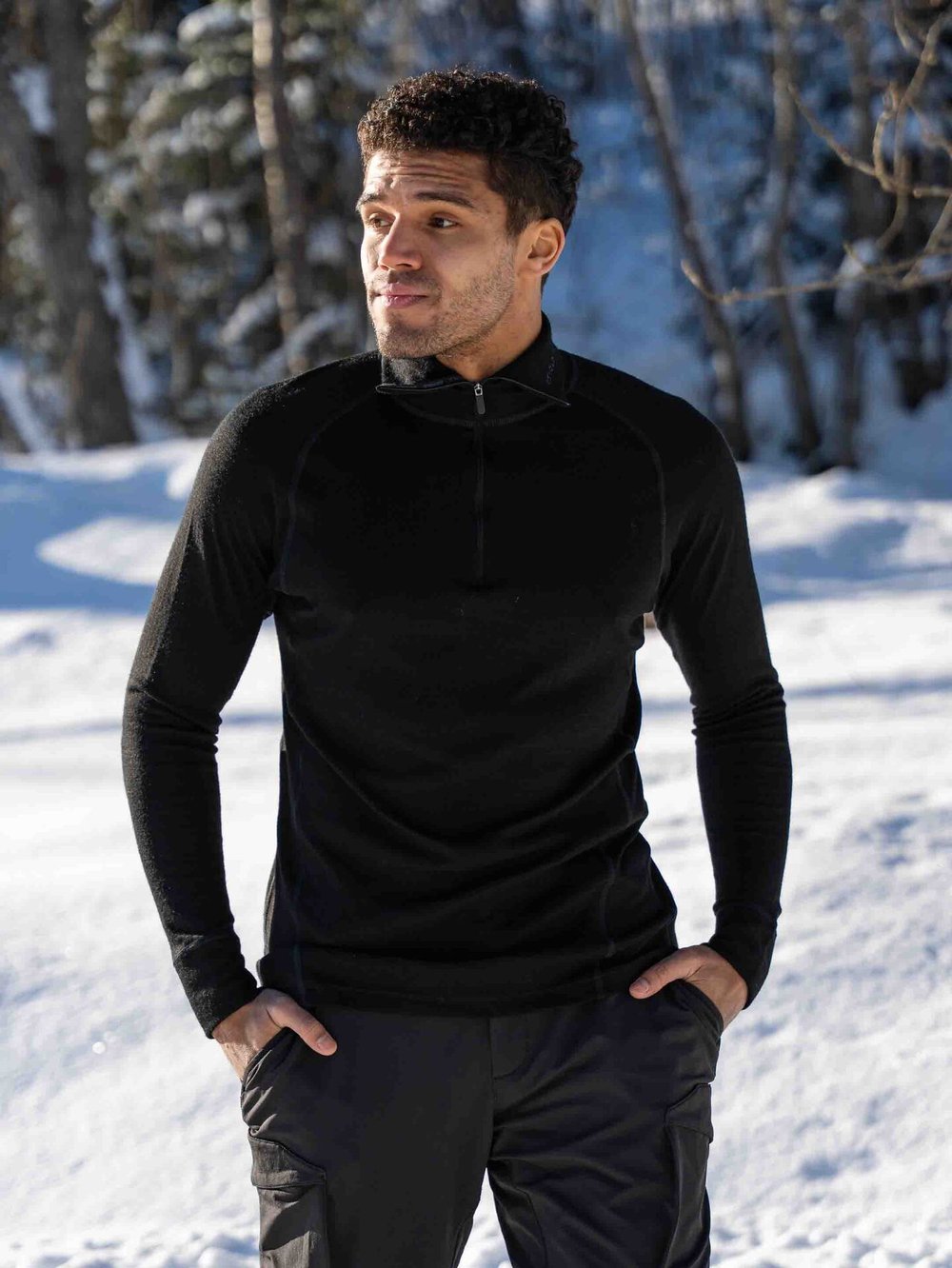 Devold Duo Active Merino 205 Zip Neck Man - Sort | Getinspired.no