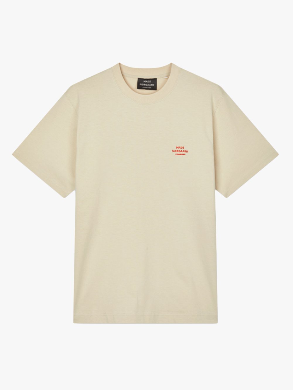 Mads Nørgaard Cotton Jersey Frode Logo Tee FAV - Beige | Getinspired.no