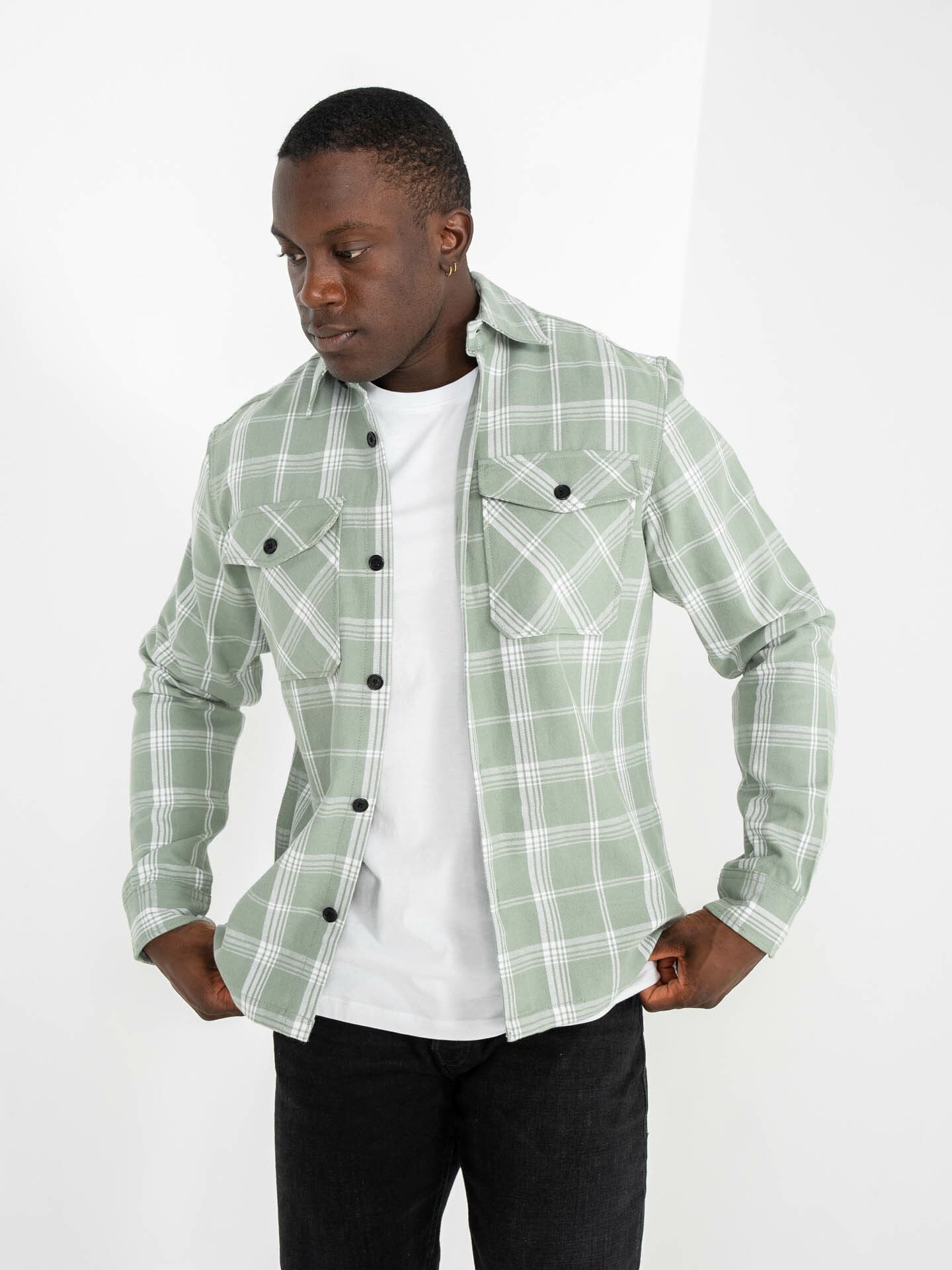Jack and Jones Croy Spring Check Overshirts Long Sleeve - Grønn ...