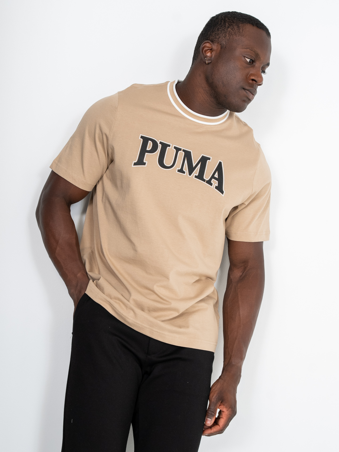 Puma Squad Big Graphic Tee - Beige | Getinspired.no